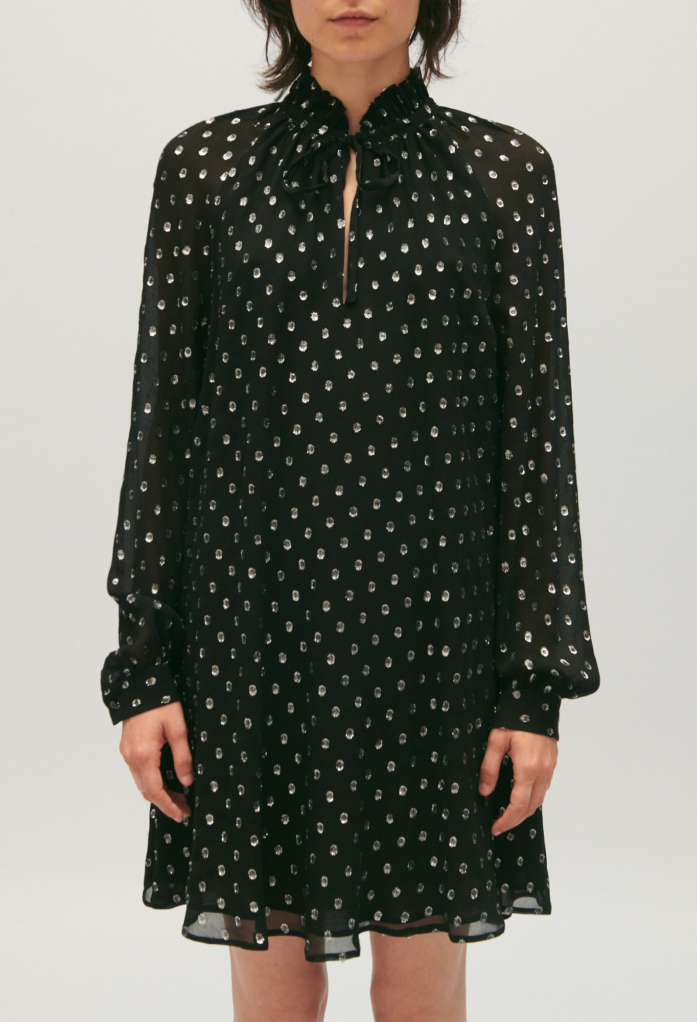 Rififi short black dotty dress for women | Claudie Pierlot