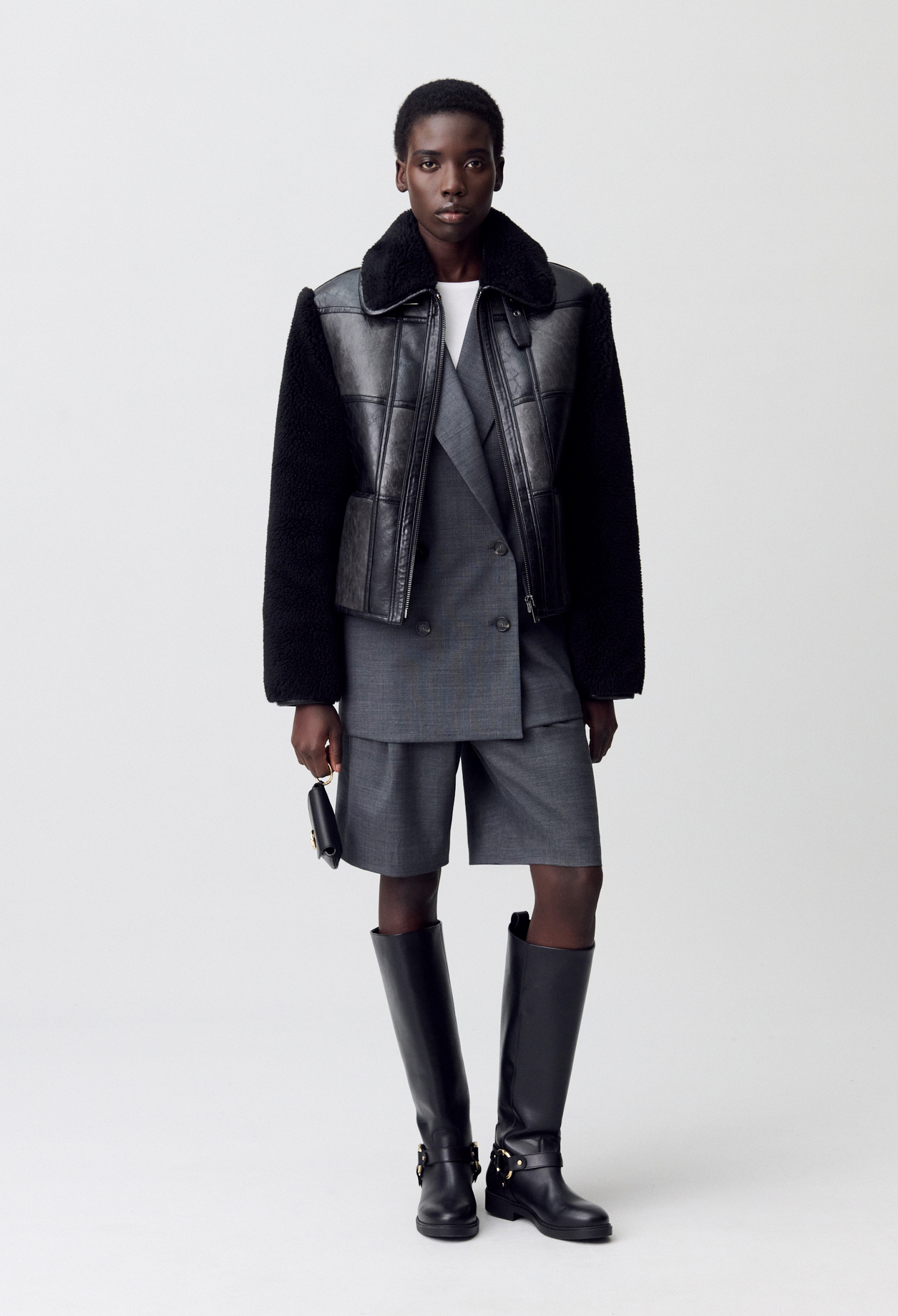 Mixed-material jacket for women | Claudie Pierlot